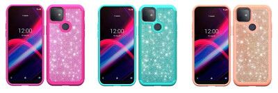 For T-Mobile TCL REVVL 5G T790W T790Z Solid Bling Diamond Hybrid Case ...