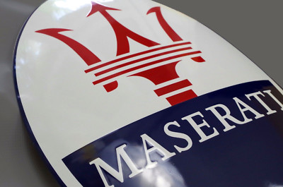 Enamel plaque MASERATI 32,5x50 cm WARRANTY-10 ys collectable sign logo ...