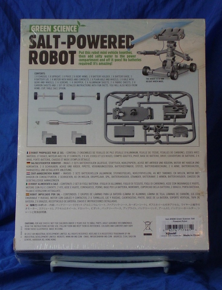 Green Science Salt Powered Robot Kidz Labs by 4M Powered by Salt Water ...