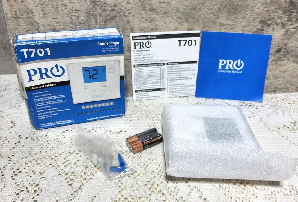 Pro1 IAQ T701 Digital Thermostat Non-Programmable 1H/1C Open Box ...