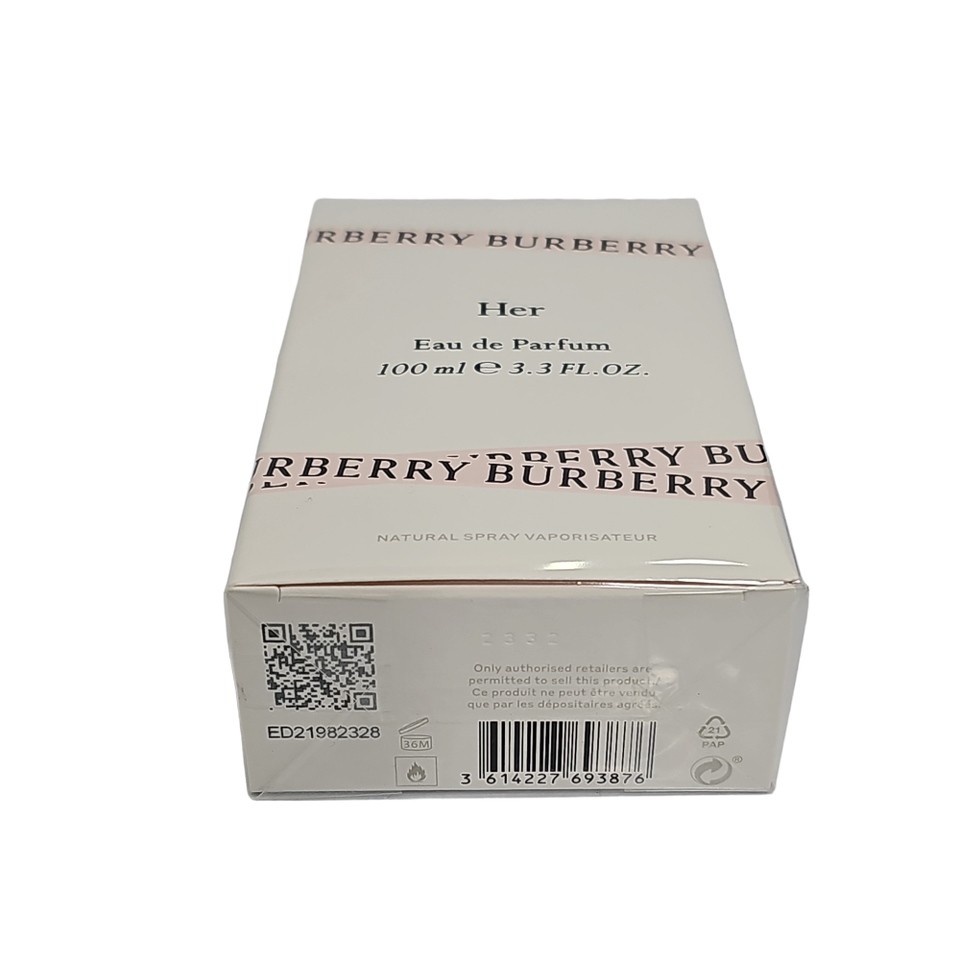 Burberry Her Eau De Parfum 3.3 oz / 100 ml For Women 3614227693876| eBay