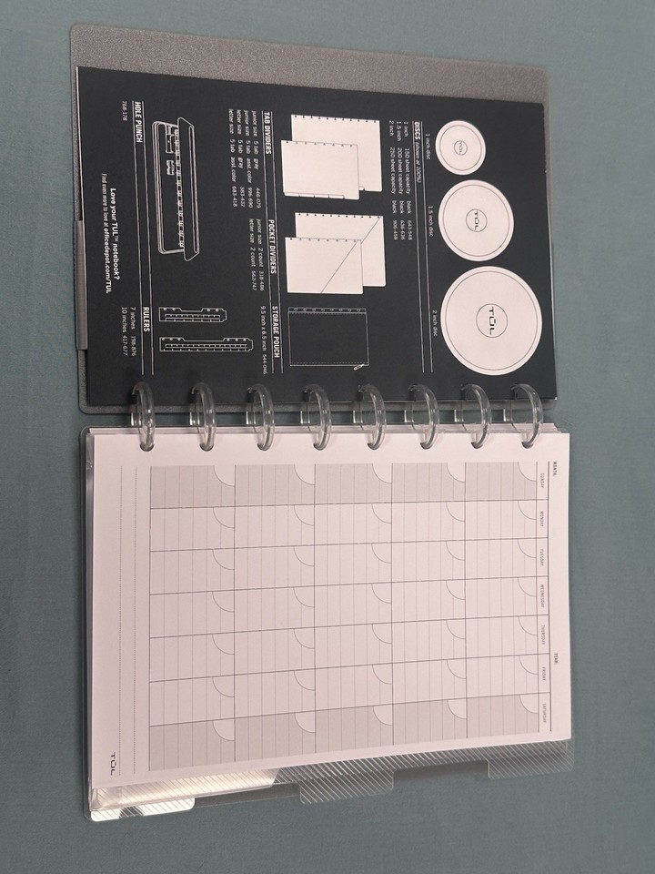 TUL Gray Poly System Discbound Notebook Disc Planner Organizer Agenda ...