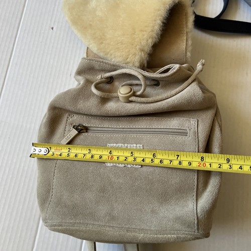 UGG AUSTRALIA Purple Suede Shearling Mini Backpack Light beige GOOD | eBay