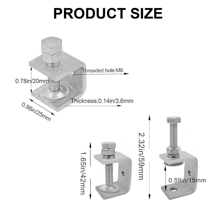 Precisions Steel C Clamps Miniature 20mm Clamps Upgrades for Craftsmen ...