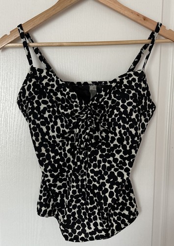 Victoria’s Secret Swimsuit Black & White Padded Pushup Tankini Top 36C ...