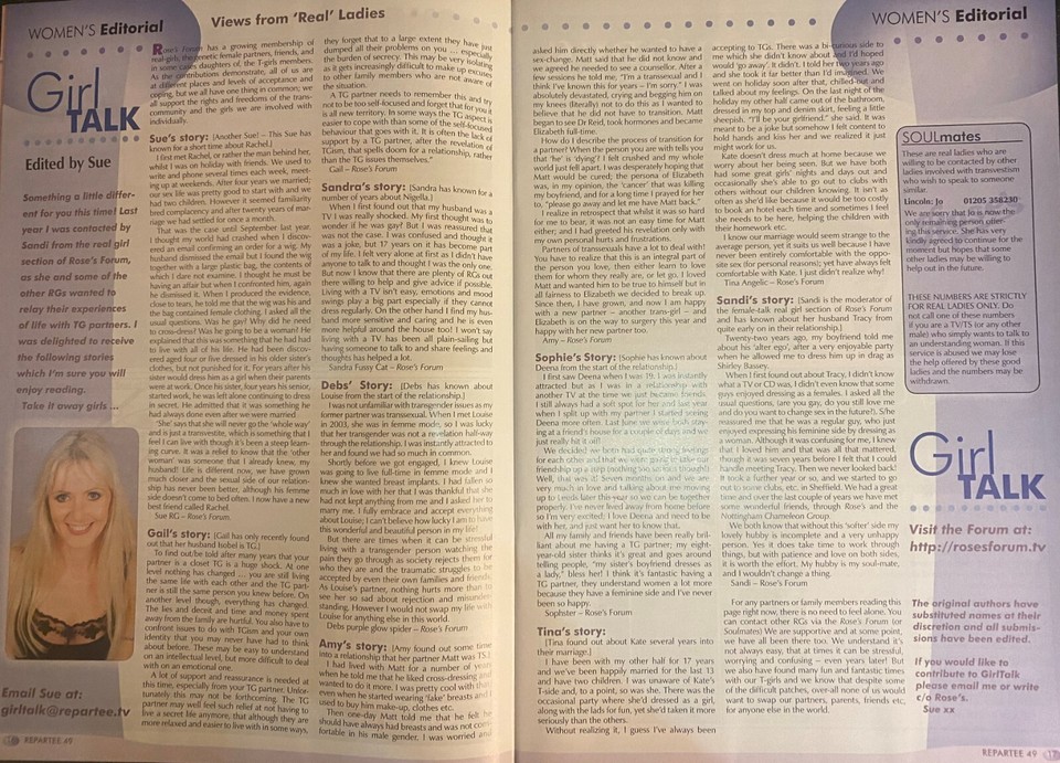 TV Repartee Issue 49. Transvestite lifestyle magazine. Very rare. | eBay UK