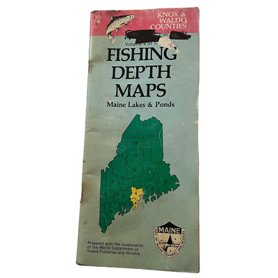 Delorme Maine Fishing Depths Maps Knox & Waldo County Lakes & Ponds ...