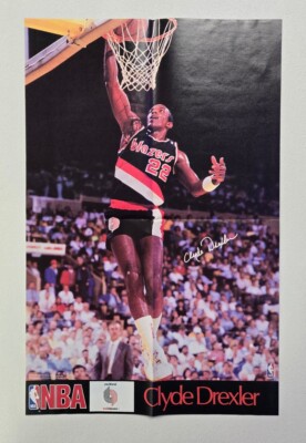 NBA Vintage POSTER Clyde Drexler Portland Timberwolves 10 3/4" X 17" | eBay