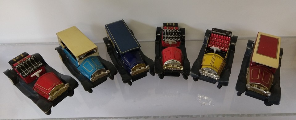 Vintage Lot of Six tinplate cars : Chevy Daimler Frankonia Toy Old ...