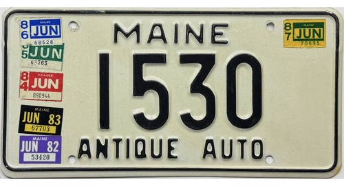 *99 CENT SALE* 1980s Maine ANTIQUE AUTO License Plate #1530 No Reserve ...