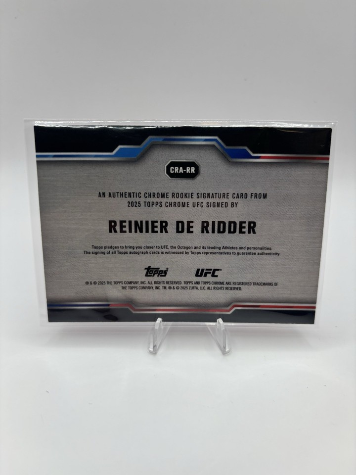 2025 Topps Chrome UFC Sapphire Padparadscha Reinier De Ridder Autograph ...
