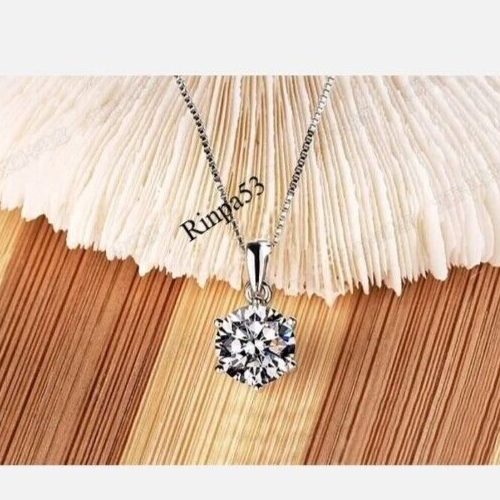 7mm Round Tester Passing Moissanite Women's Solitaire Pendant Chain 925 ...