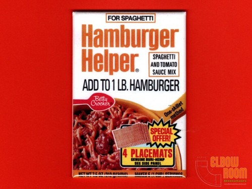 Vintage Hamburger Helper Spaghetti box art 2x3" fridge/locker magnet ...