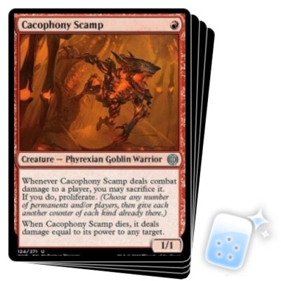 CACOPHONY SCAMP X4 Phyrexia: All Will Be One ONE Magic MTG MINT CARD | eBay