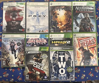 Microsoft Xbox 360 Lot of 10 System Games Complete With Manual Books ...