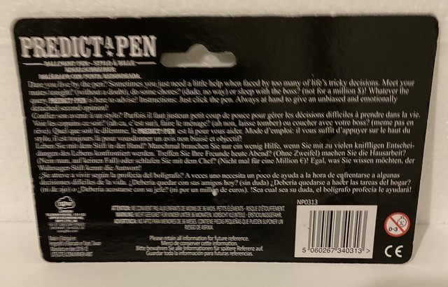 NPW Predict a Pen Black Ink Ballpoint Psychic Prediction Pen W/ 6 ...