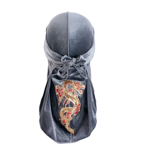 Unisex Men Velvet Long Tail Durag Doo Rag Bonnet Hijab Pirate Cap ...