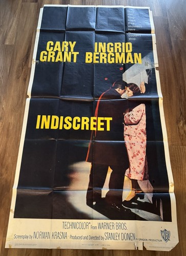 Indiscreet 1958 Original 3 Sheet Movie Poster Cart Grant Ingrid Bergman ...