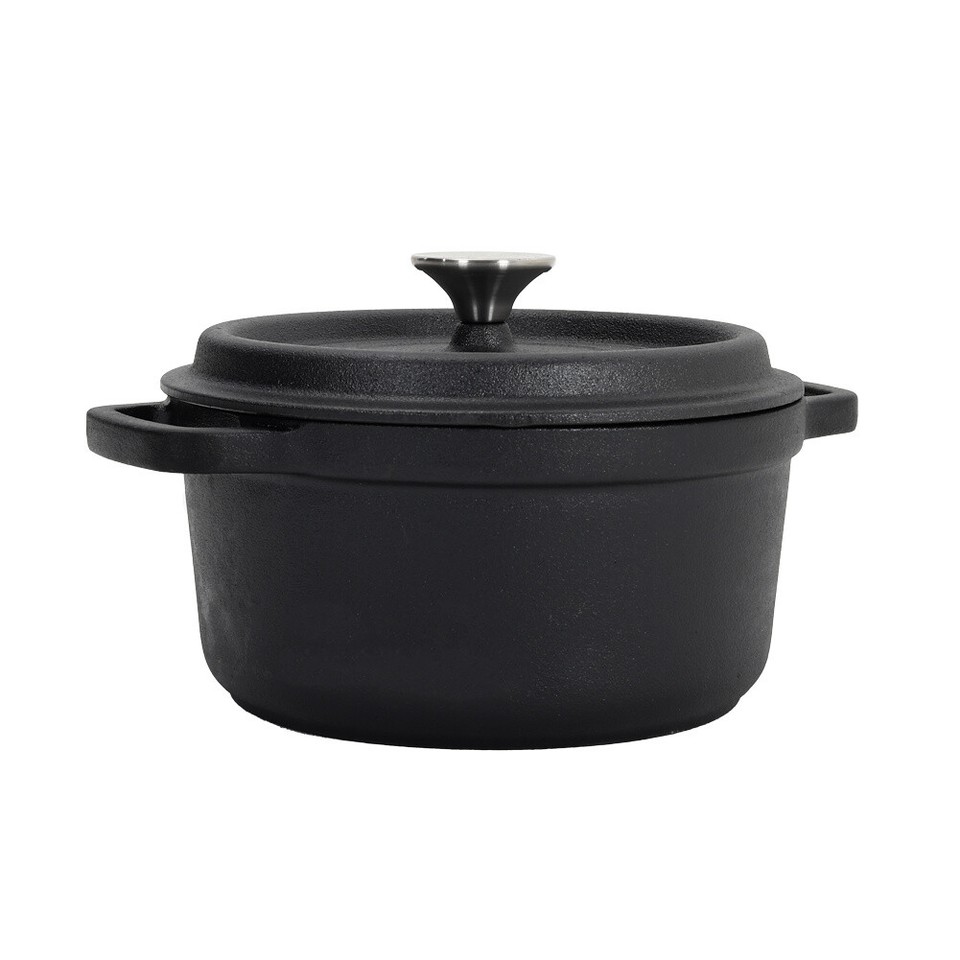 Round Cast Iron Cooking Soup Stew Pot Dutch Oven Casserole Dish Pot Pan ...