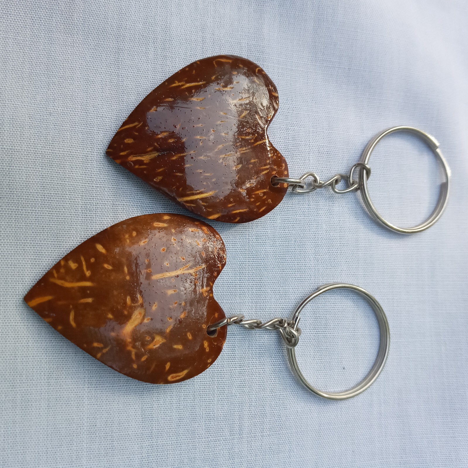 Coconut Shell Key Tag Heart Shaped Eco Friendly Handmade Brown Sri ...