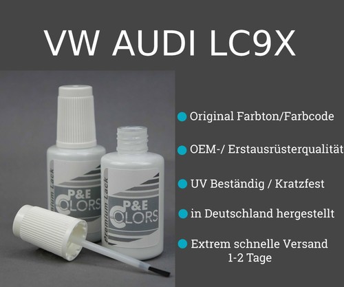 Lackstift-Set für VW Audi LC9X DEEP BLACK PERLEFFEKT 2x20ml inkl ...