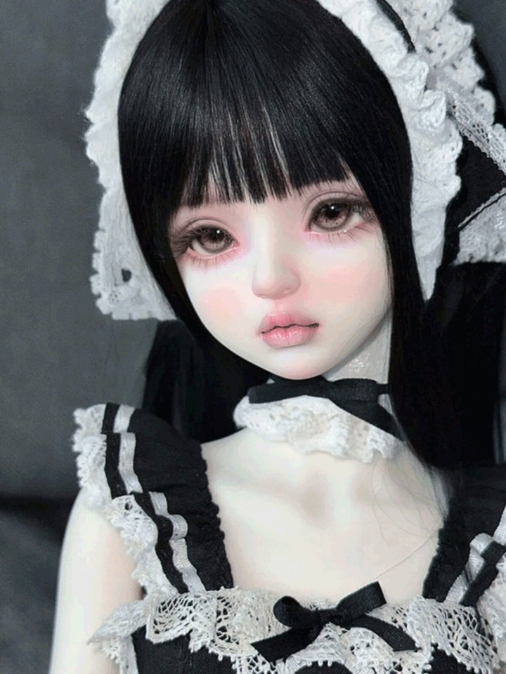 Resin 1/4 BJD Doll Handmade Face Makeup + Eyes Girl Woman Ball Jointed ...