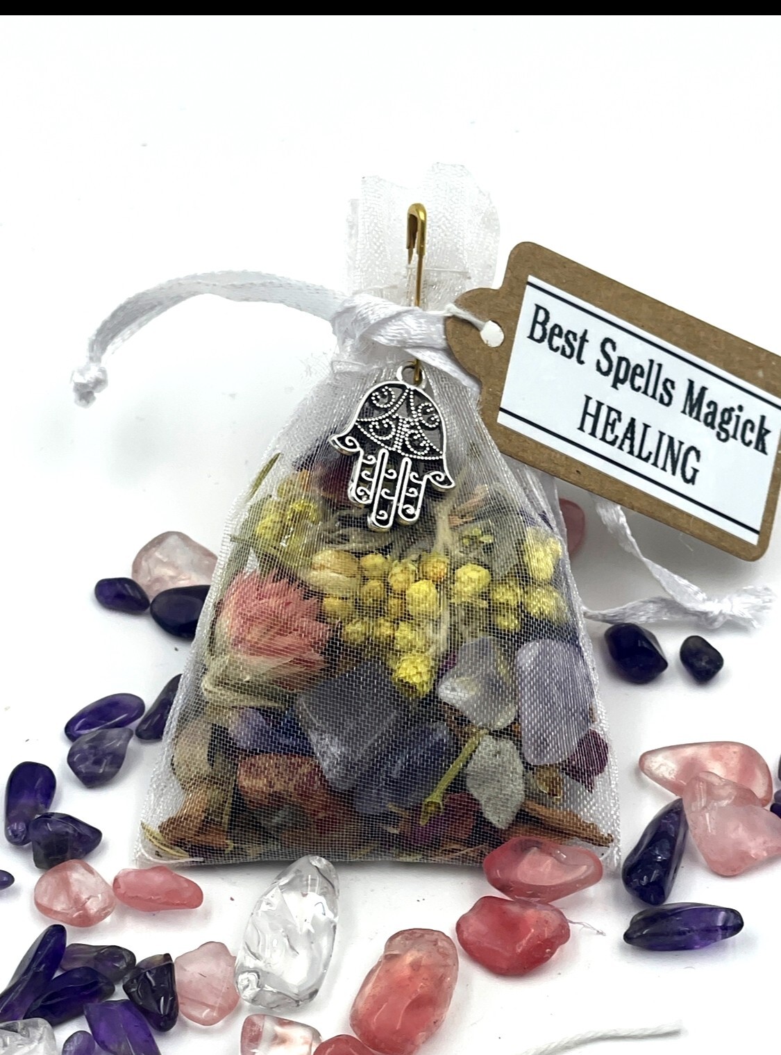 HEALING Crystal and Herbs Intention Spell Mini Mojo Bag by Best Spells ...