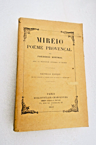 MISTRAL Mirèio. Provençal Poem MISTRAL Frédéric Mireille 1919 | eBay