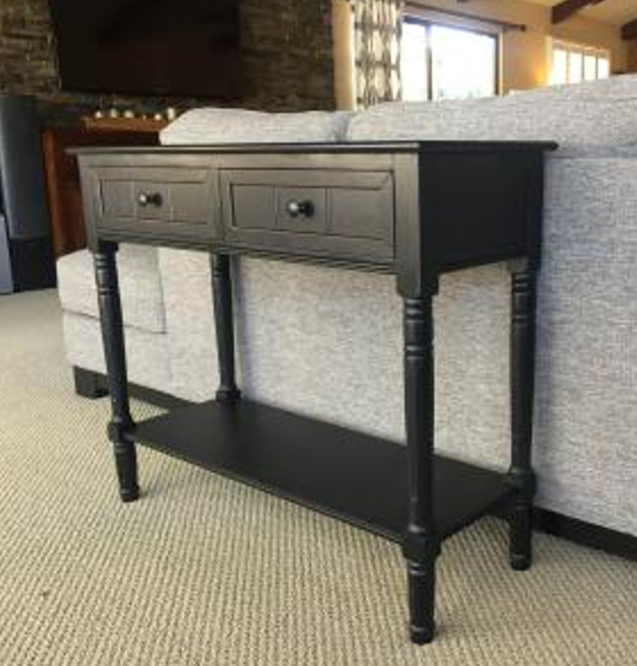 Cherry Wooden Console Table Behind Sofa Storage Hallway Accent Drawers ...