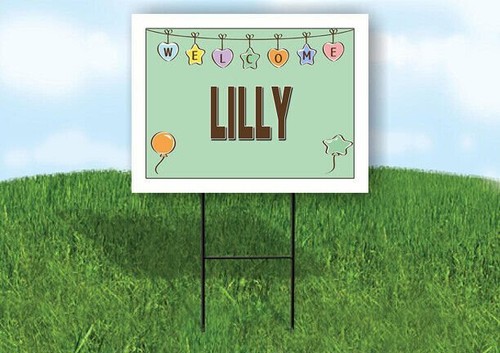 LILLY WELCOME BABY GREEN 18 in x 24 in Yard Sign Road Sign with Stand ...