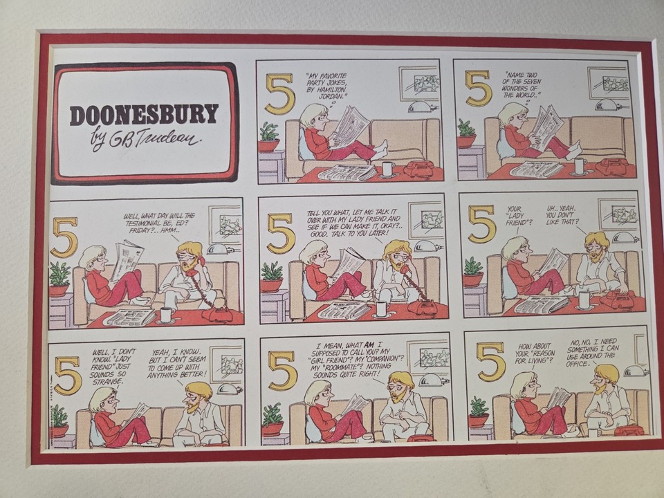 1986 Doonesbury Original Comic Strip Art Gary Trudeau Framed | eBay