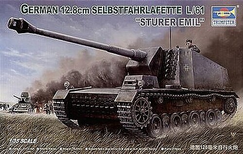 Trumpeter German 12.8cm Tank Destroyer L/61 Sturer Emil - Plastic Model ...
