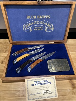 Vintage Buck Knives 501 Limited Edition Grand Slam Set Complete With ...