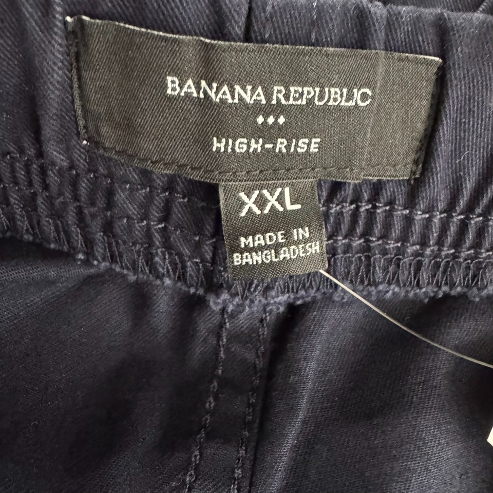 Banana Republic Chino Shorts 2XL Navy Blue High Rise Cotton Blend NWT ...