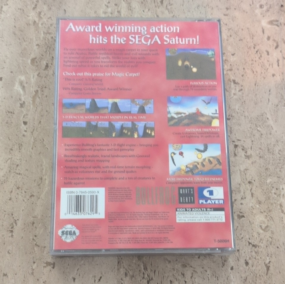 Magic Carpet (Sega Saturn, Bullfrog) CIB w manual, Authentic, Tested ...