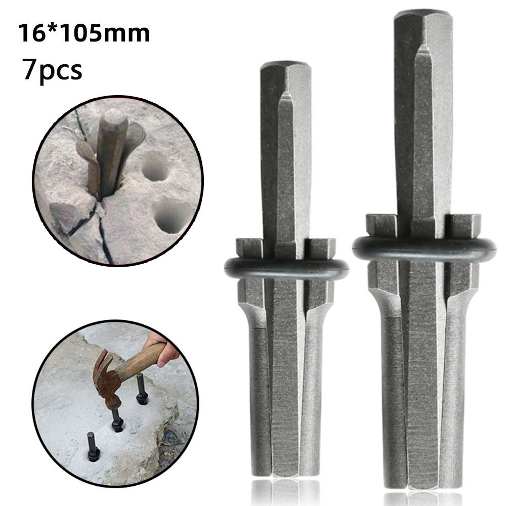 Hand Tool Shim Tare Concrete Rock Plug Wedges And Feather 7pcs Stone ...