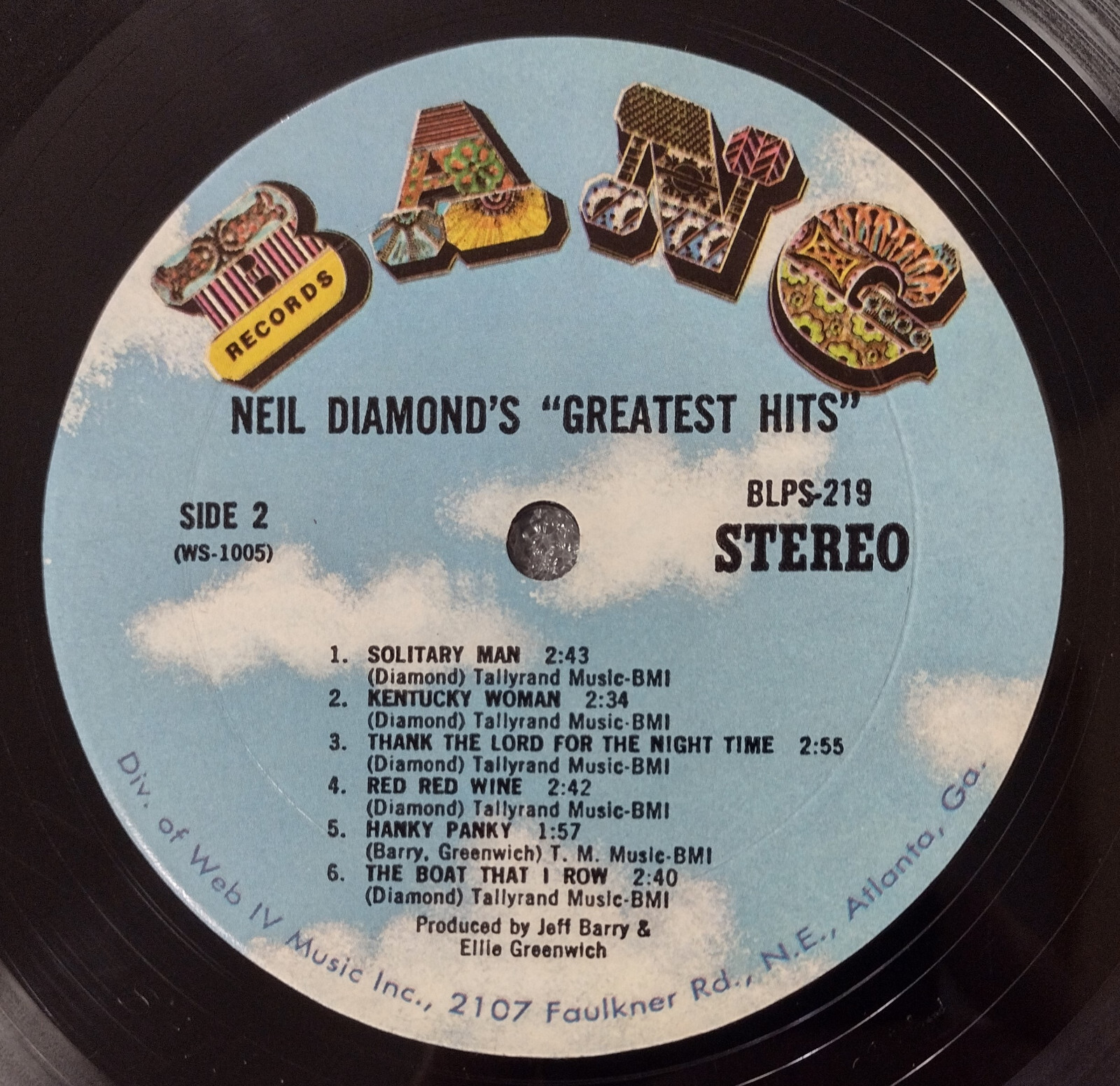 Neil Diamond --"Neil Diamond's Greatest Hits" Stereo LP on the Bang ...