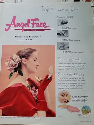 1953 Pond's Angel Face Make-up Powder Compact Mirror Case Vintage ...