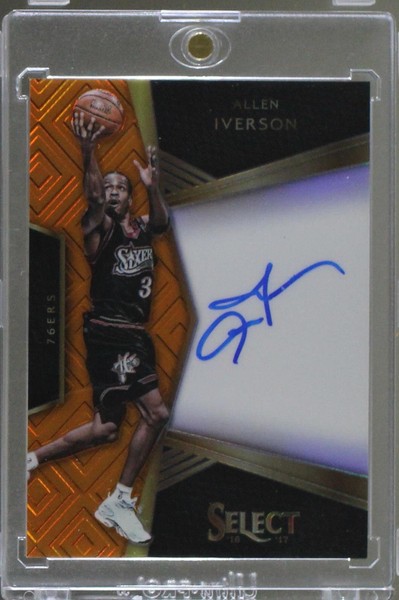 2016-17 Panini Select - Signatures Orange Prizm #19 Allen Iverson /60 ...