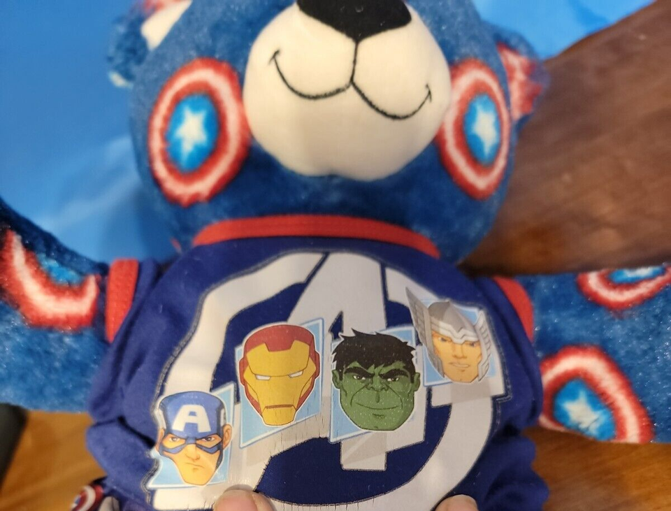 Build A Bear Marvel Avengers 18" Plush Captain America Blue Red Star ...