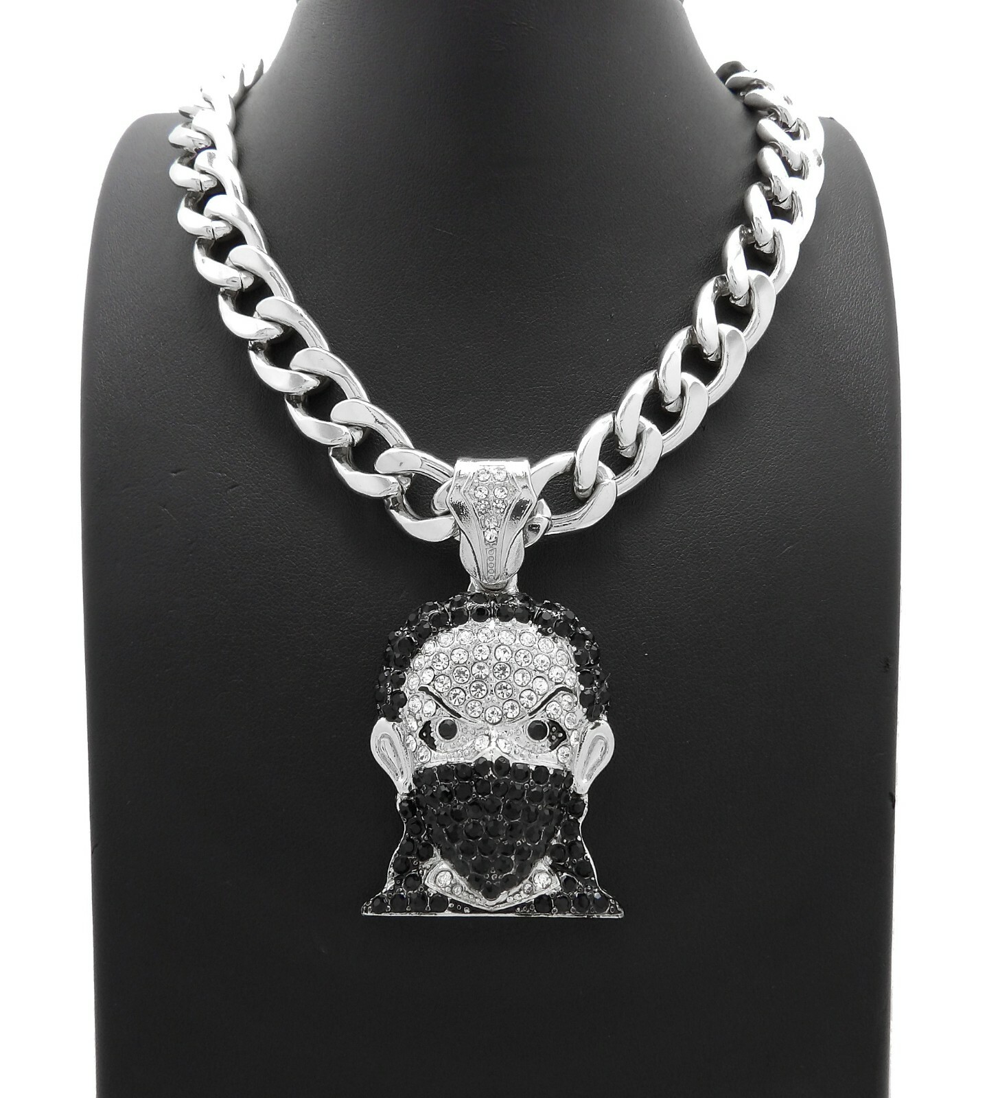 ICED MASK GOON BOONDOCK PENDANT 11mm 18" 20" CUBAN CHOKER CHAIN HIP HOP ...