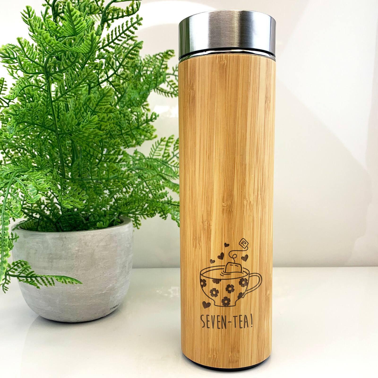 Engraved Silver Coffee Mug SEVEN-TEA Design 70th Birthday Gift Mum ...
