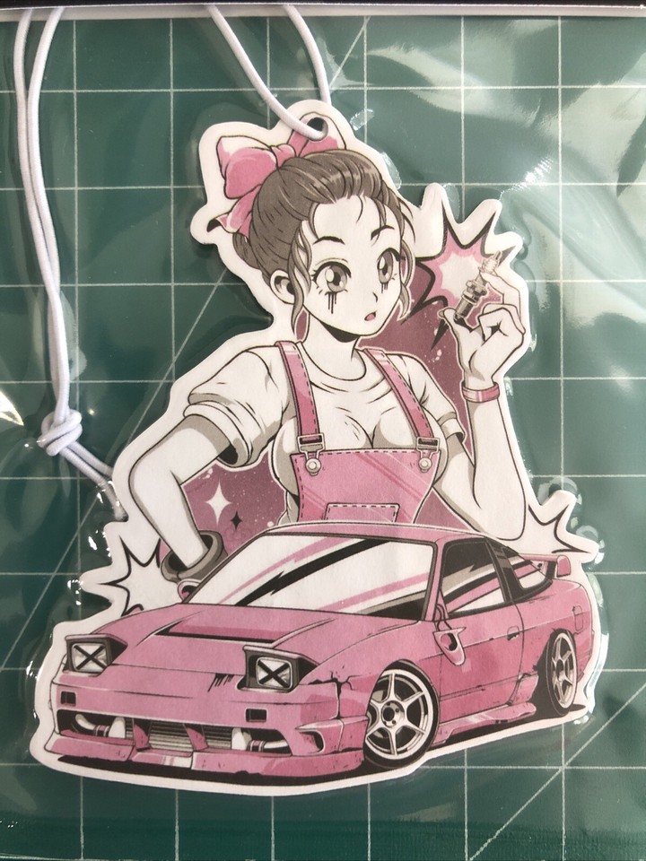 NEW JDM Air Freshener - PINK S13 240sx Anime Girl Drift Car Air ...
