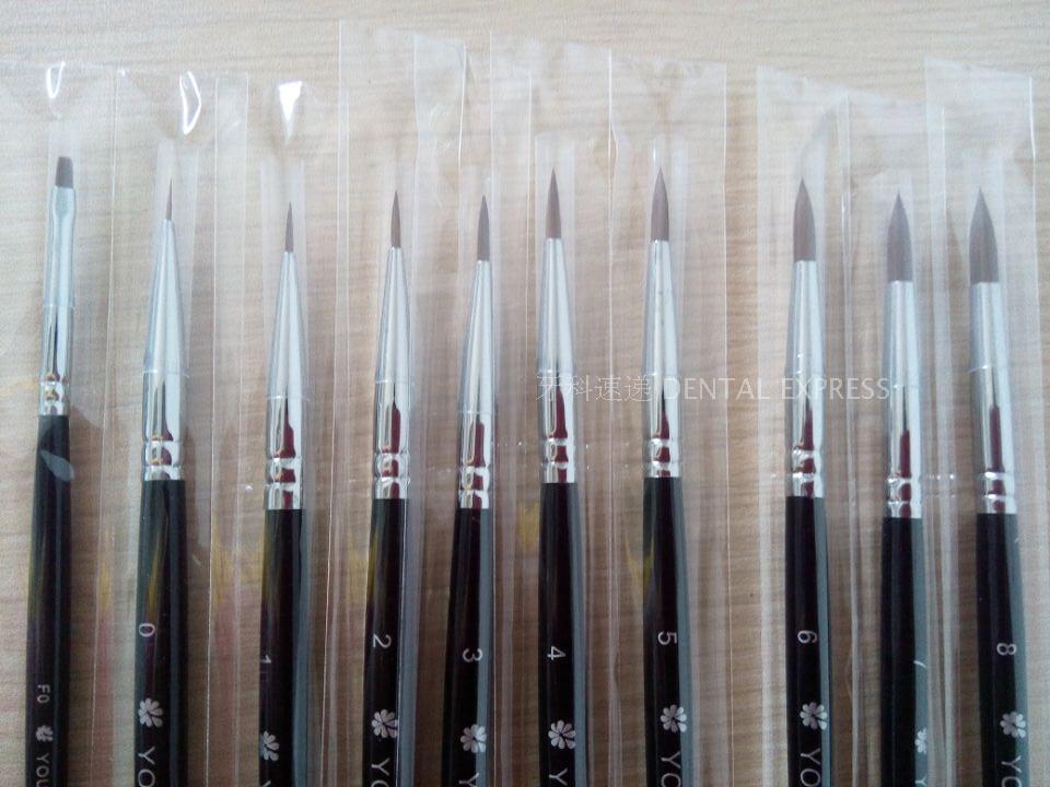 10pcs Dental Lab Porcelain Synthetic Brush Pen Set Tool Denture Lab ...
