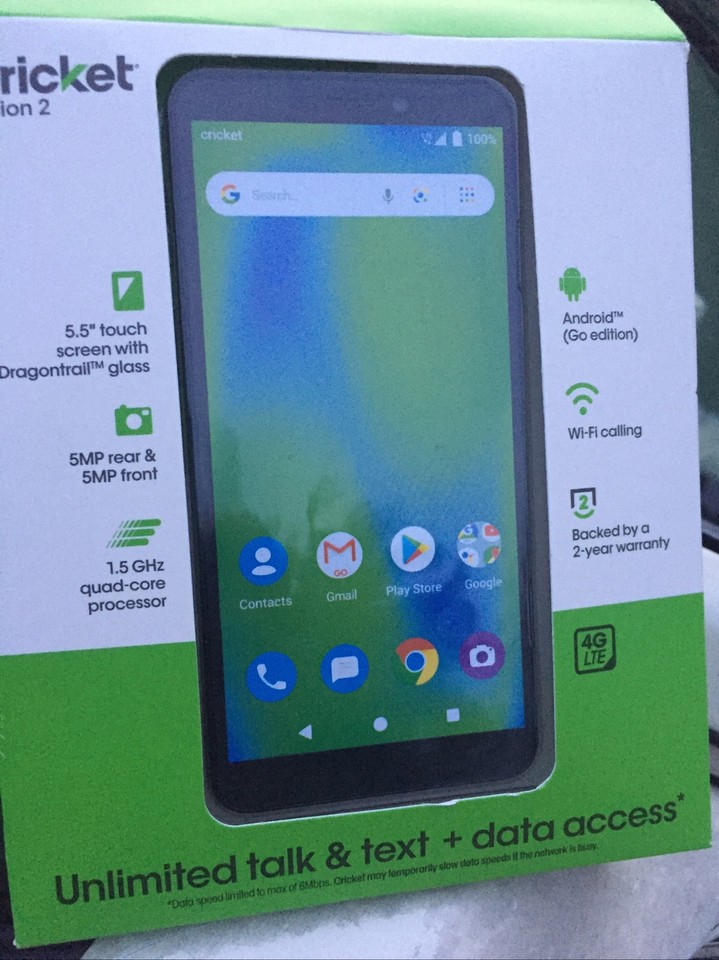 New Cricket Vision 2,5.5” 16GB Black Only Cricket Wireless New Acc Or ...