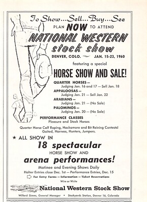 National Western Stock Show & Sales Willard Simms GM Denver CO Vtg Mag ...