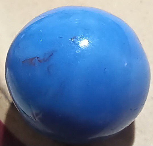 Handmade Unknown (To Me) 17mm Blue Toy Marble w/Odd Red CHRISTENSEN ...