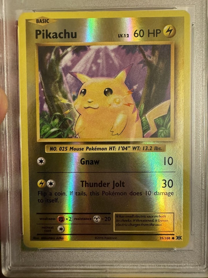 2016 Pokemon - Pikachu Reverse Holo Rare - XY Evolutions 35/108 - PSA 9 ...