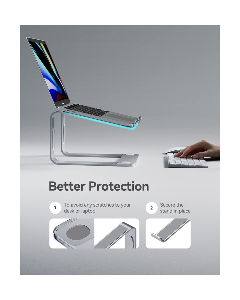 LORYERGO Laptop Stand, Ergonomic Laptop Riser Laptop Mount for Desk ...