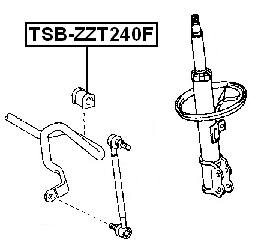 Front Stabilizer Sway Bar Bushing D23 FEBEST TSB-ZZT240F 48815-20290 ...